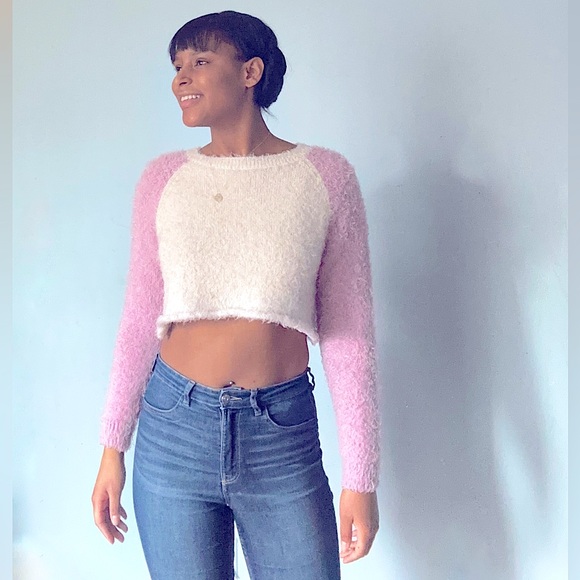 Planet Gold | Sweaters | Planet Gold Fuzzy Lavender Crop Sweater | Poshmark